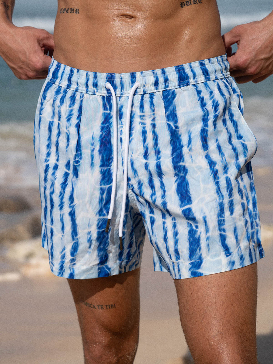 Hapnix - The Blue Wave Men's 5 Swim Trunks & Reviews - Blue - Sustainable Men's Beach Shorts ...
