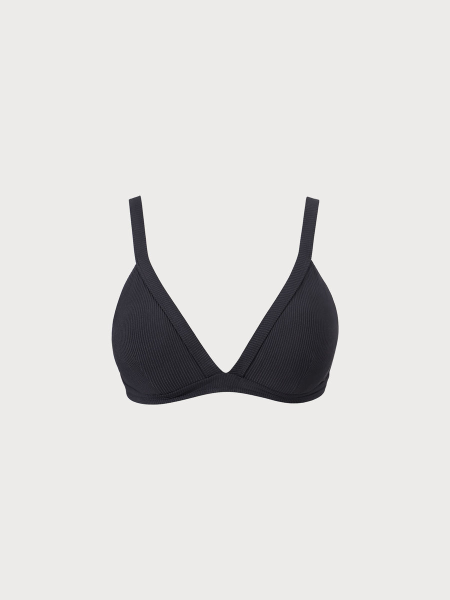 V-Neck Triangle Plus Size Bikini Top & Reviews - Black - Sustainable ...