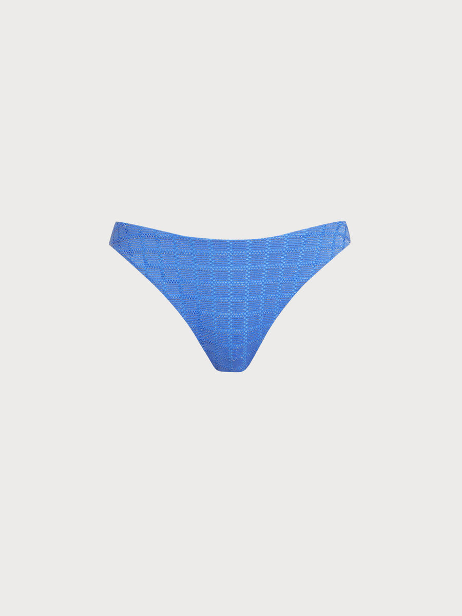 Blue Mesh Plaid Bikini Bottom & Reviews - Blue - Sustainable Bikinis ...