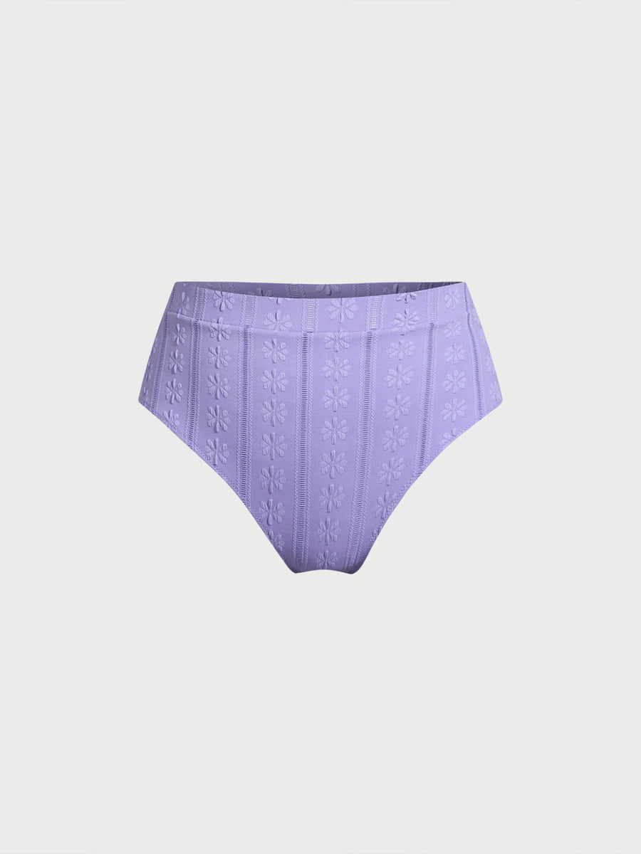 Purple Jacquard Plus Size Bikini Bottom & Reviews - Purple ...